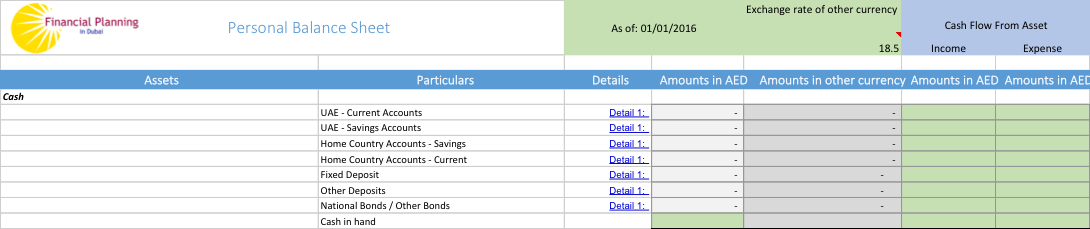 Free Personal Balance Sheet Template / Net-worth Statement - Financial ...